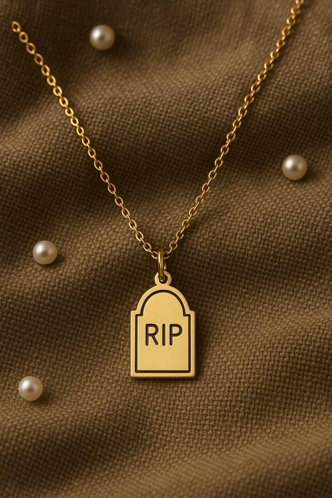 RIP Necklace | Minimal Gothic Tombstone Pendant | Halloween Jewelry ...