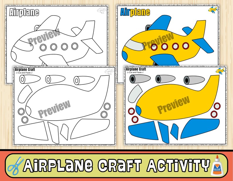 Airplane Craft Template | Transportation Bulletin Board Craft | Cut and ...