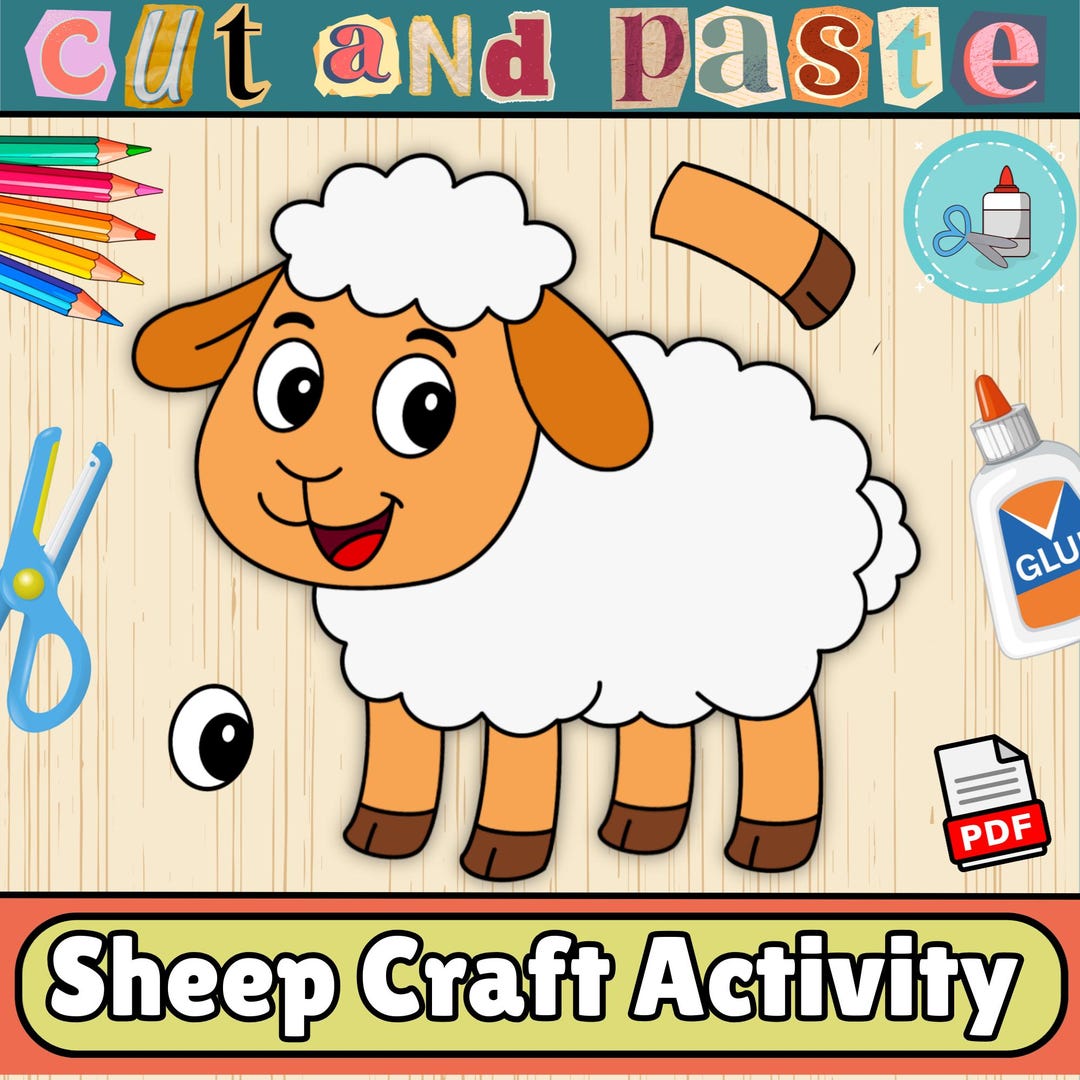 Sheep Craft Template | Farm Animal Bulletin Board Craft | Cut & Paste ...
