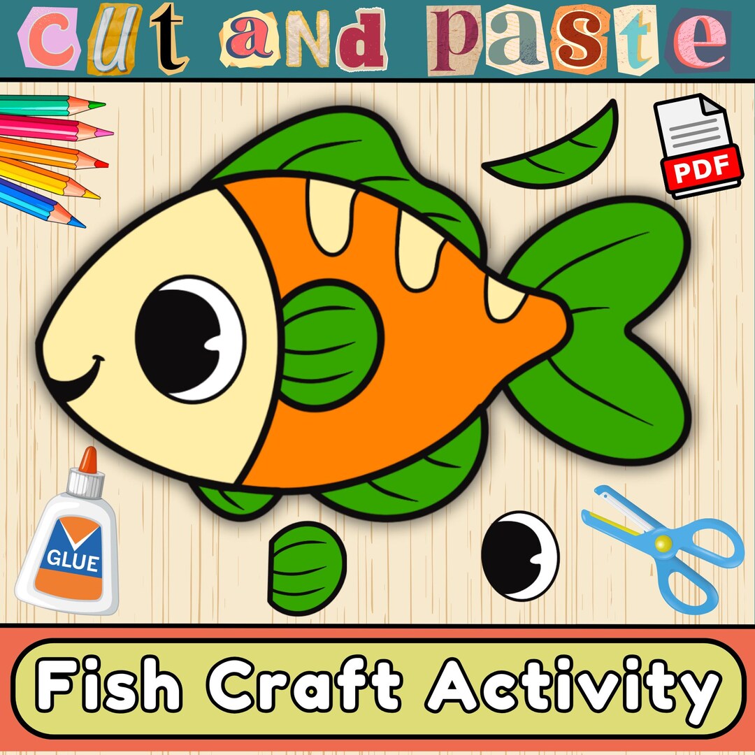 Fish Craft Template | Ocean Animals Bulletin Board Craft | Cut and ...