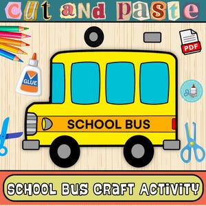 School Bus Craft Template | Cut & Paste Activity (PDF) - Etsy