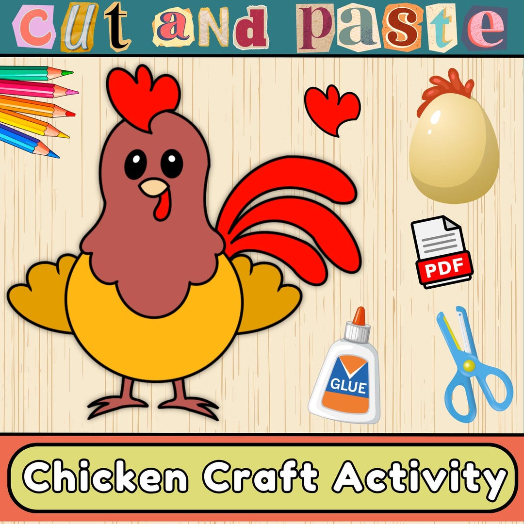 Chicken Craft Template | Farm Animal Bulletin Board Craft | Cut and ...