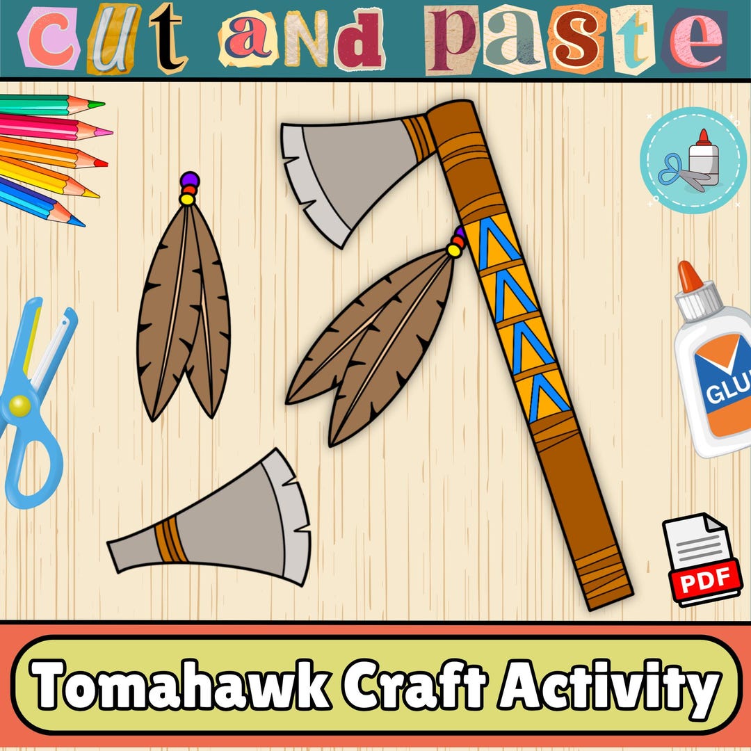 Tomahawk Craft Template | Native American Day Activity | Cut and Paste ...
