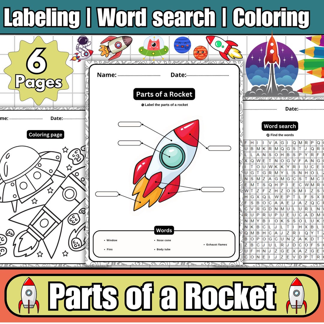Parts of a Rocket Activity Pack | Outer Space Activity | Labeling ...
