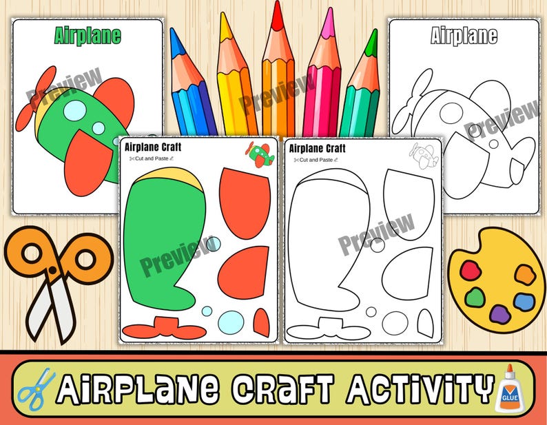 Printable Airplane Craft Template | Transportation Bulletin Board Craft ...