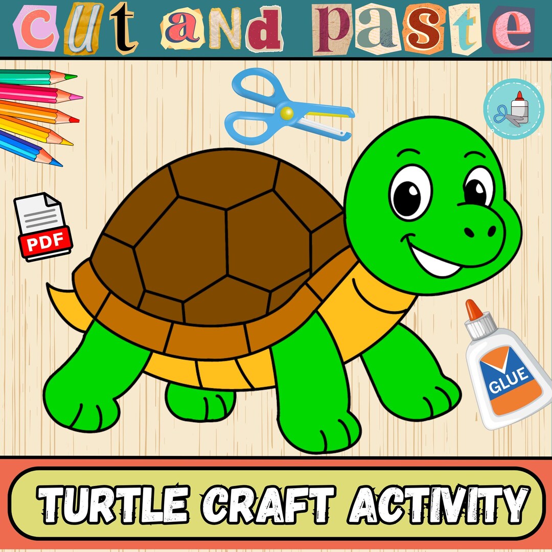 Turtle Craft Template | Animals Bulletin Board Craft | Cut & Paste ...