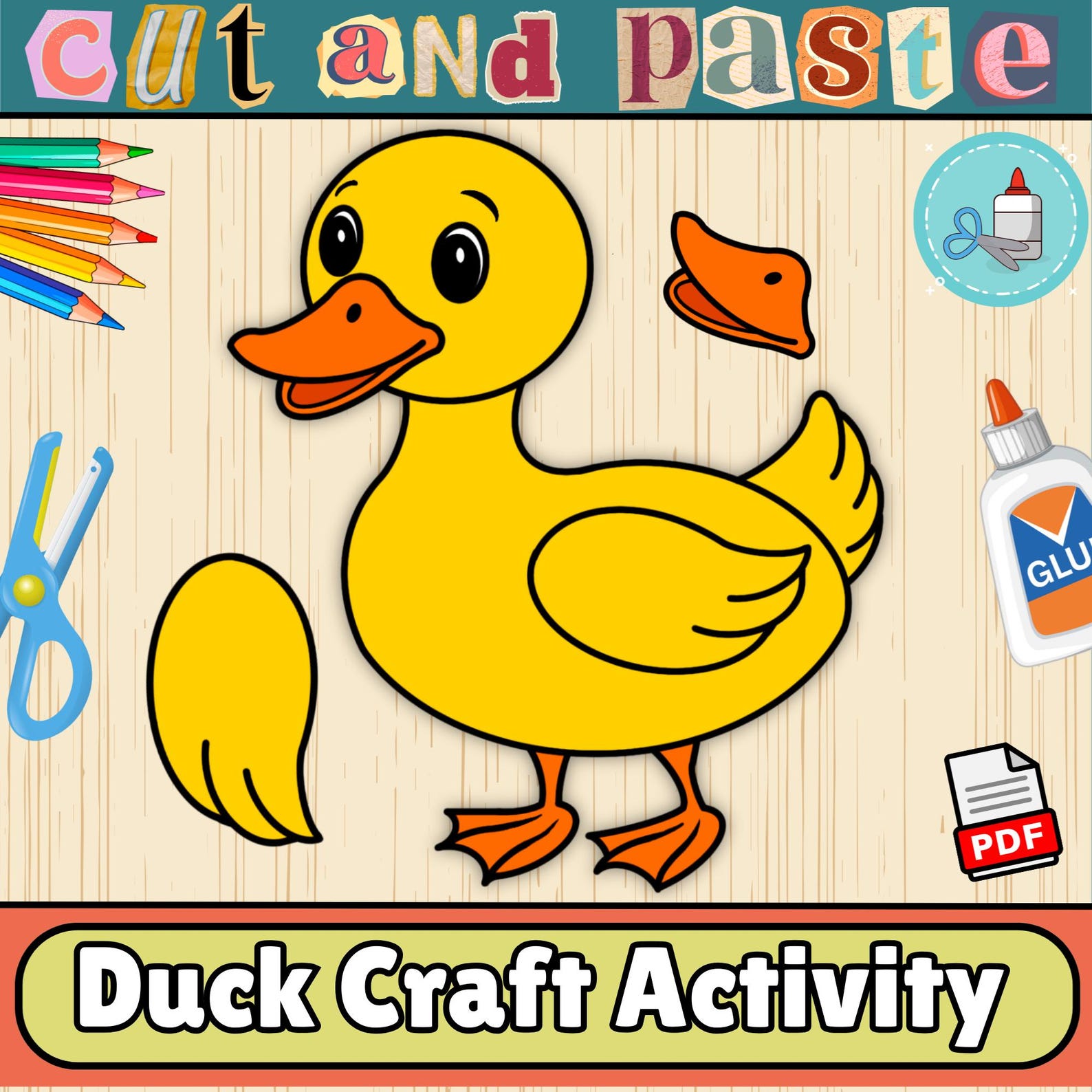 Duck Craft Template | Farm Animals Bulletin Board Theme Craft ...