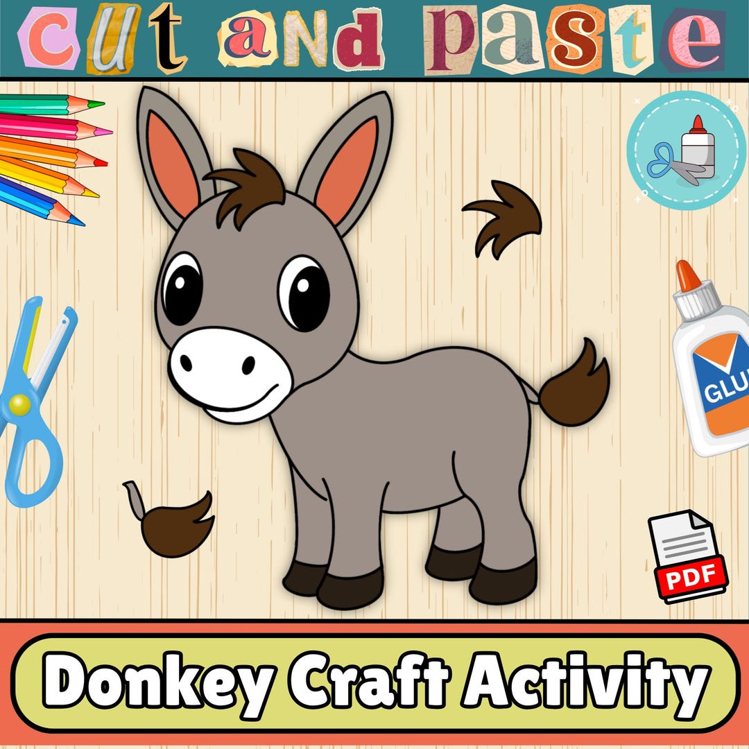 Donkey Craft Template | Farm Animal Bulletin Board Craft | Cut and ...