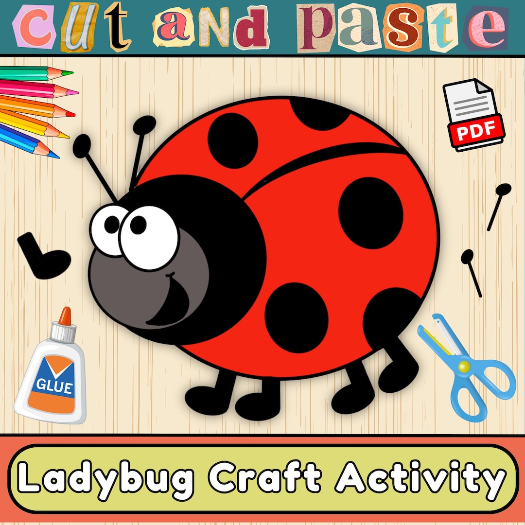 Ladybug Craft Template | Spring Bulletin Board Craft | Cut & Paste ...