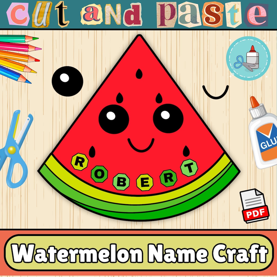 Watermelon Name Craft Template | Summer Craft Bulletin Board | Cut ...