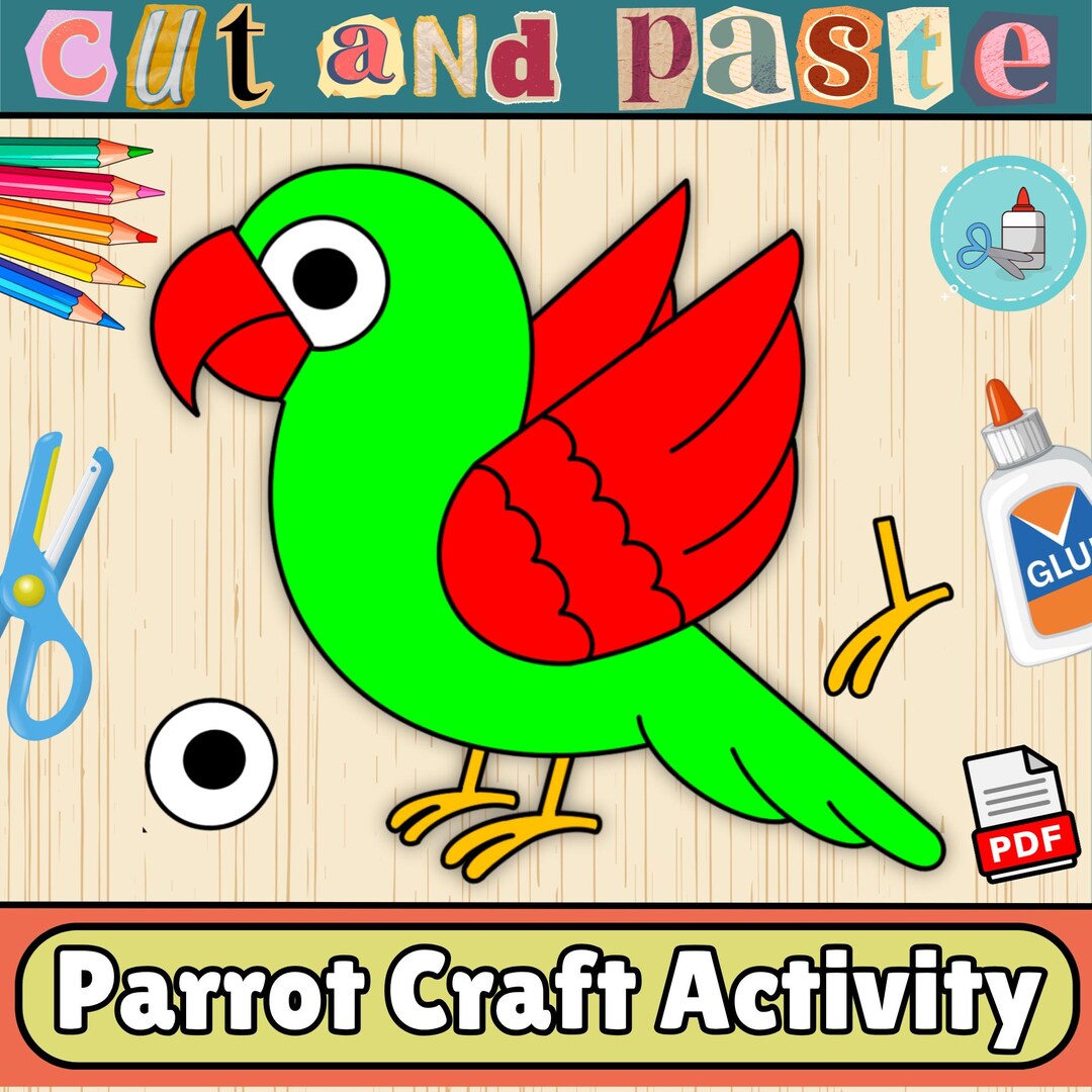 Printable Parrot Craft Template | Zoo Animals Bulletin Board Craft ...