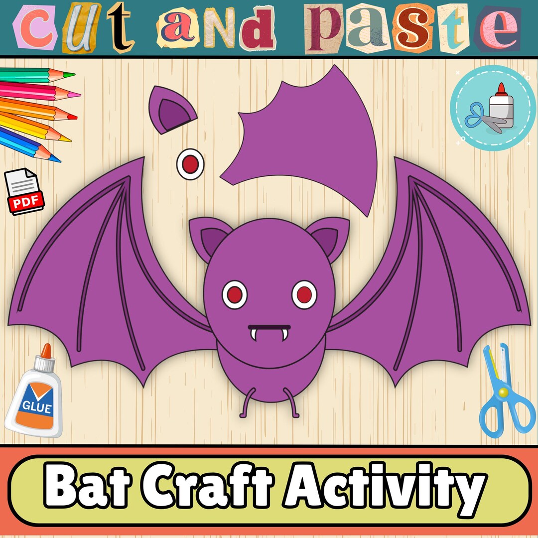 Bat Craft Template-fall Bulletin Board Theme Craft Activity-cut and ...
