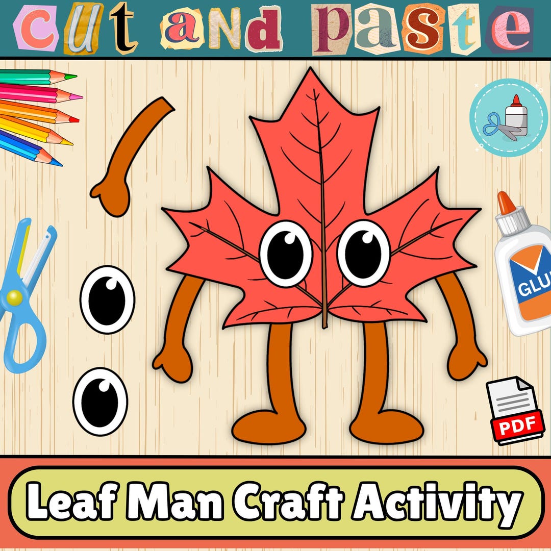 Fall Leaf Man Craft Template-fall Activities-autumn Craft Activity, Cut ...