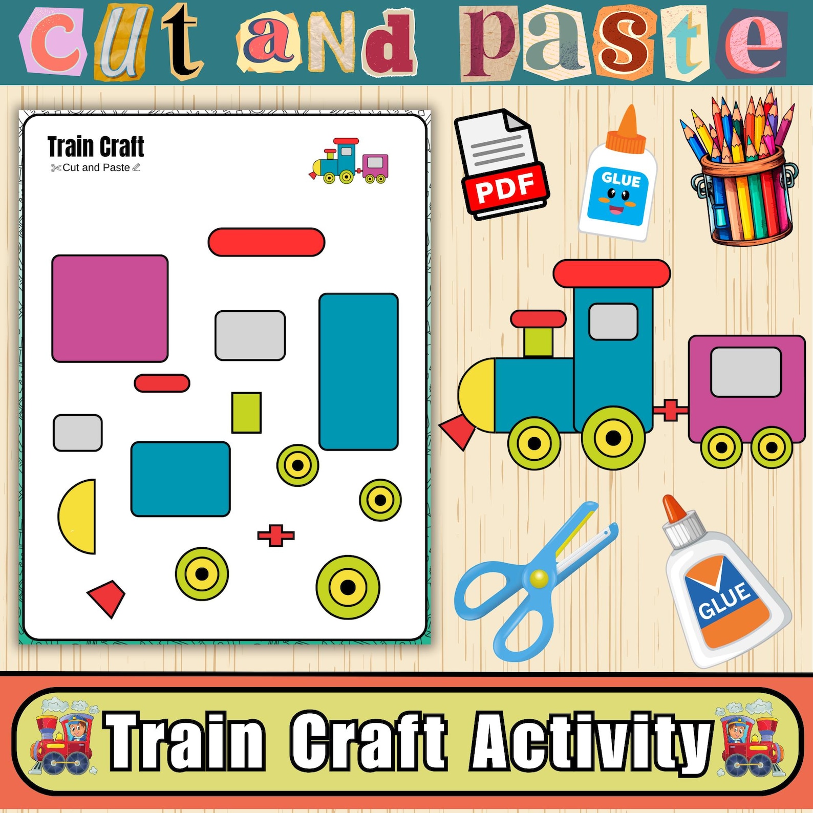Train Craft Template | Transportation Craft Bulletin Board | Hands-on ...