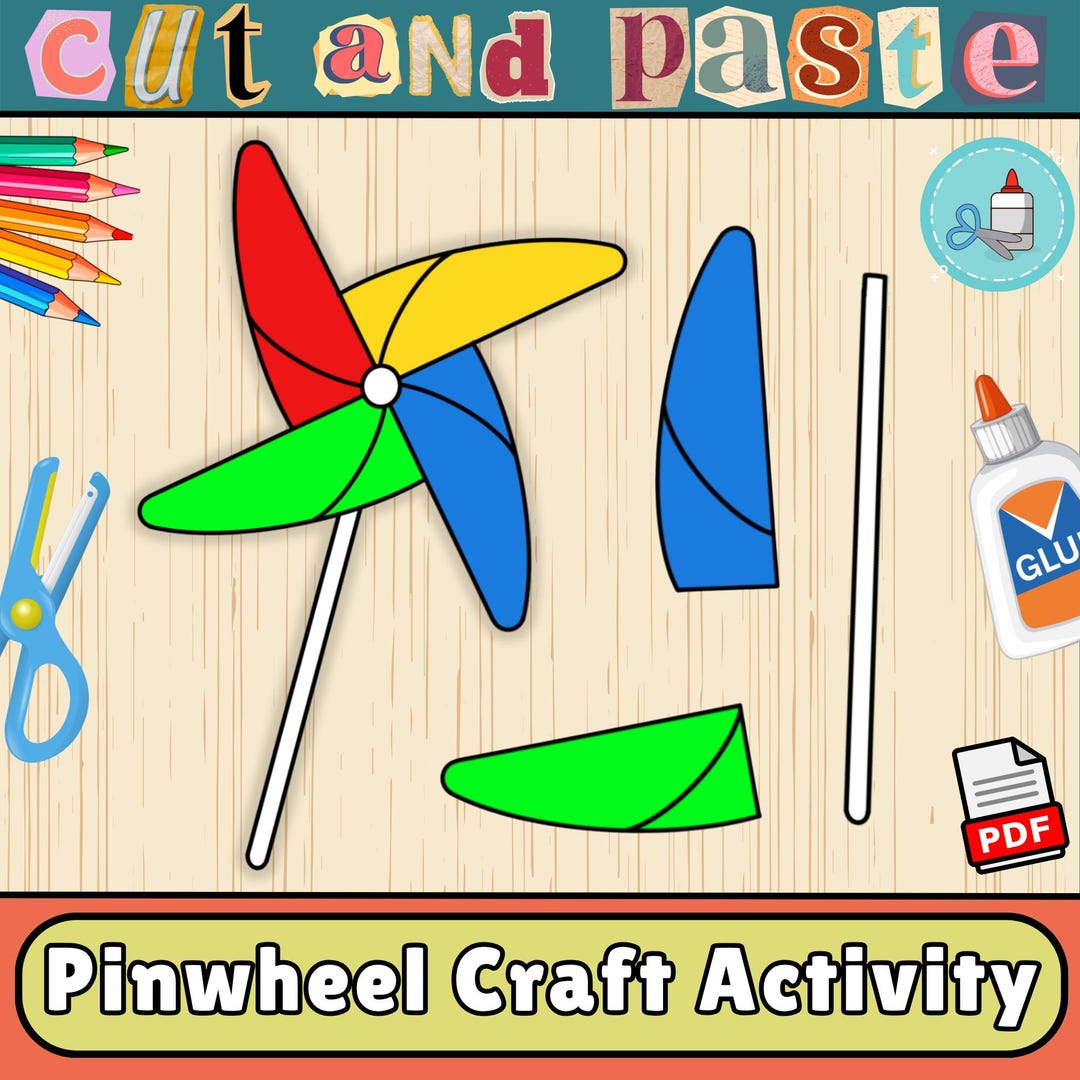 Pinwheel Craft Template-summer & Spring Bulletin Board Craft-cut and ...