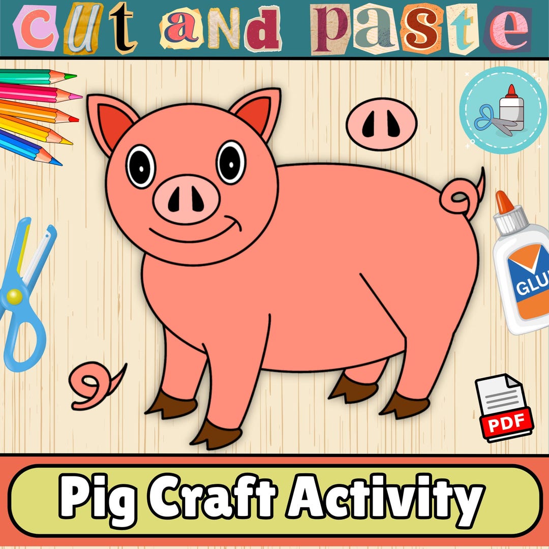 Pig Craft Template | Farm Animals Bulletin Board Theme Craft Activities ...