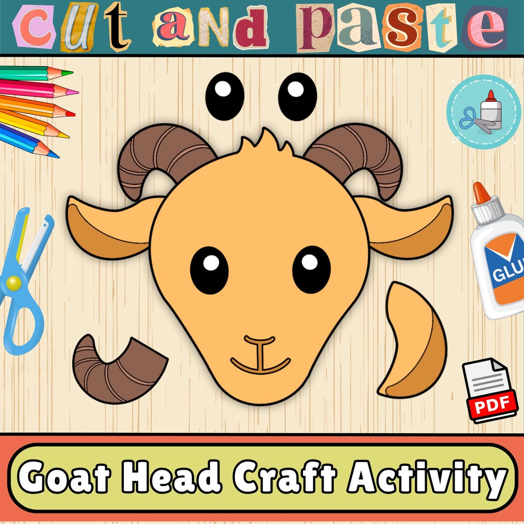 Goat Head Craft Template | Farm Animal Bulletin Board Craft | Cut ...