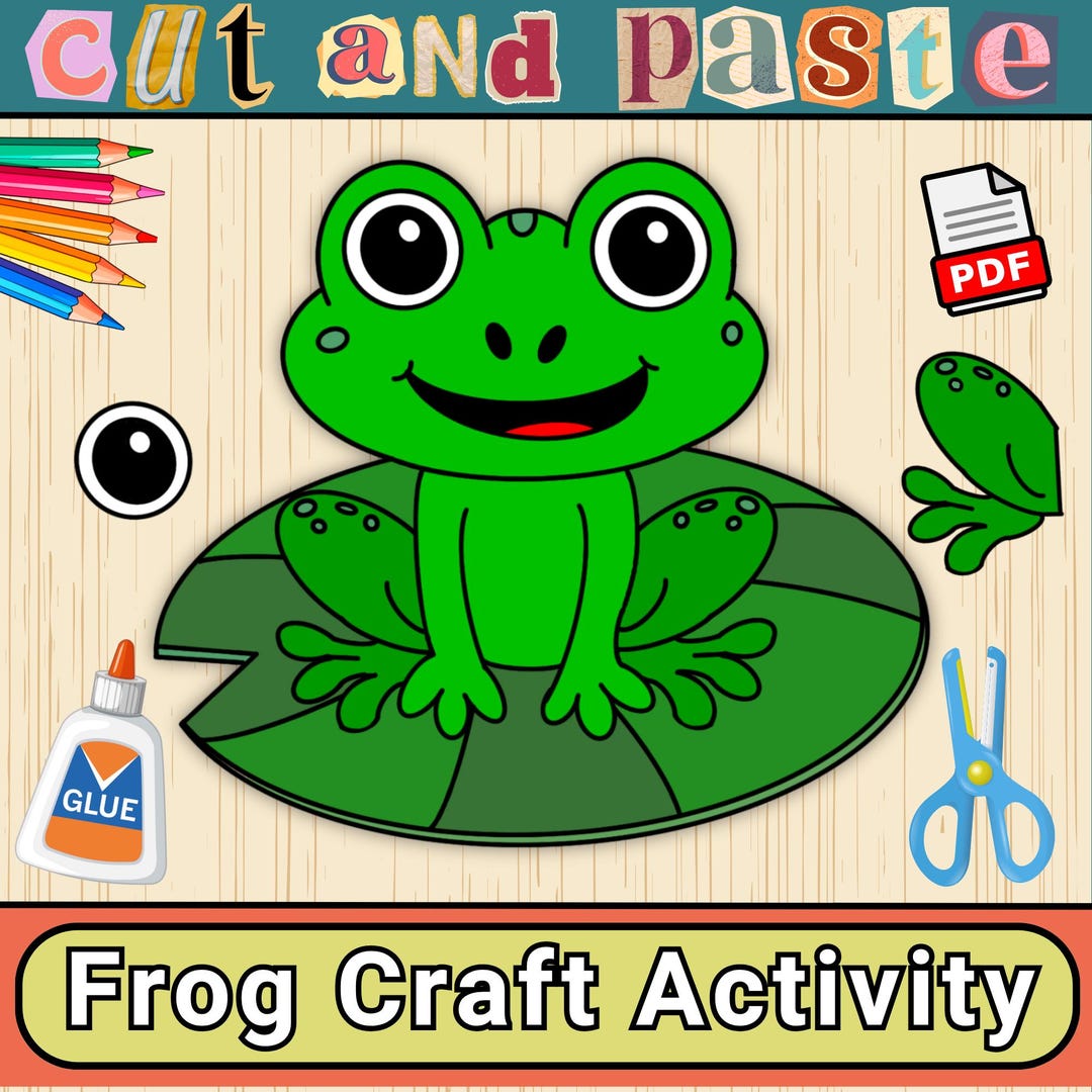 Frog Craft Template | Spring Pond Life Craft | Bulletin Board | Cut and ...