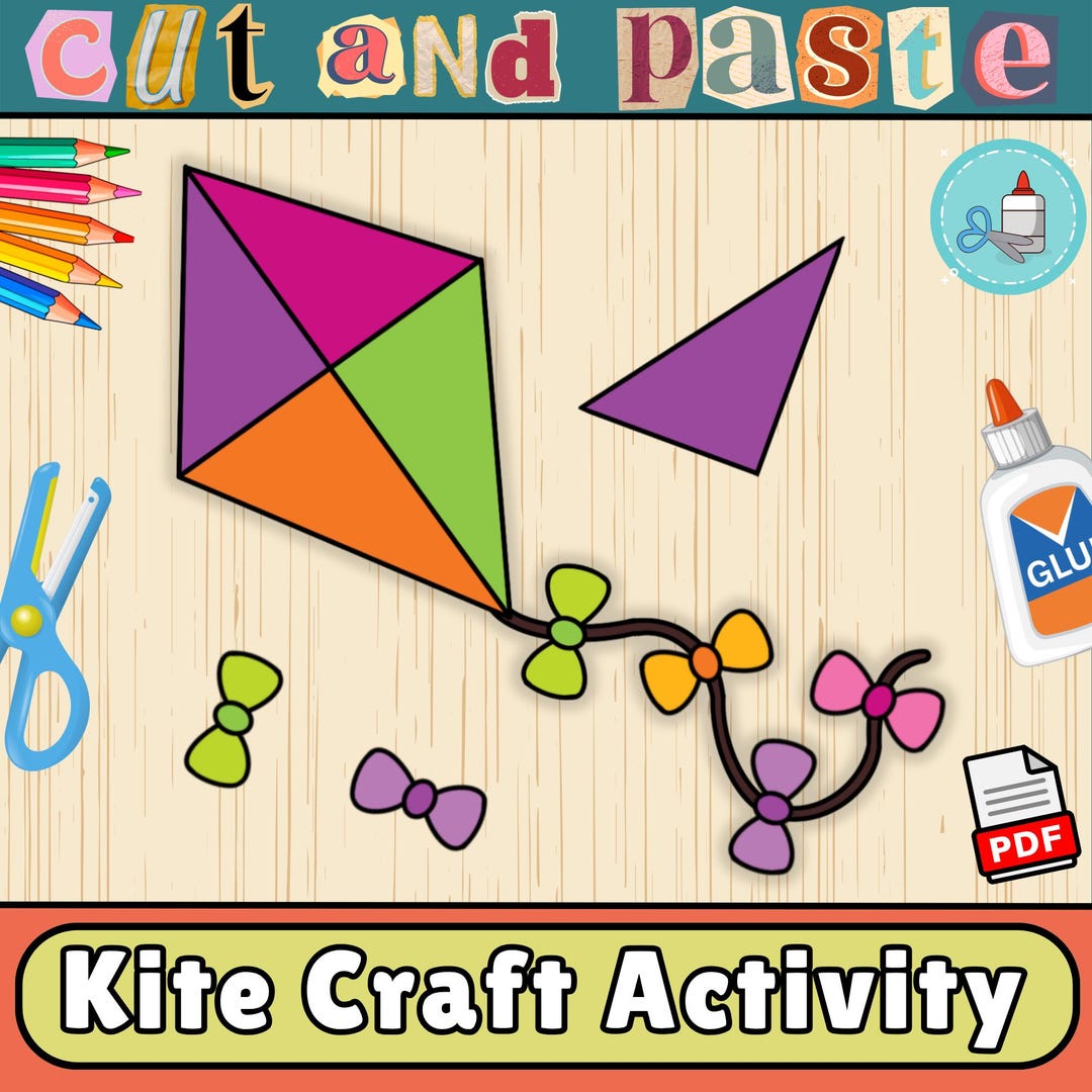 Kite Craft Template-summer & Spring Bulletin Board Craft-cut and Paste ...