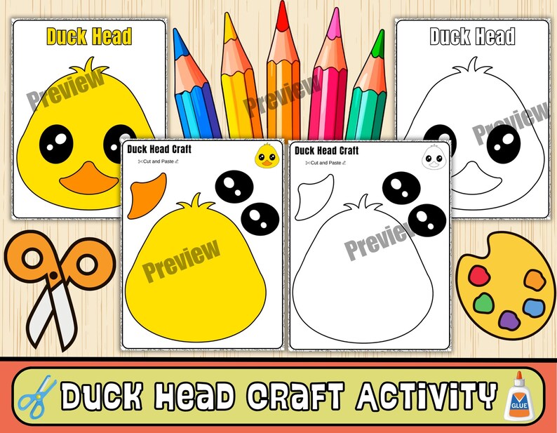 Duck Head Craft Template | Farm Animal Bulletin Board Craft | Cut ...