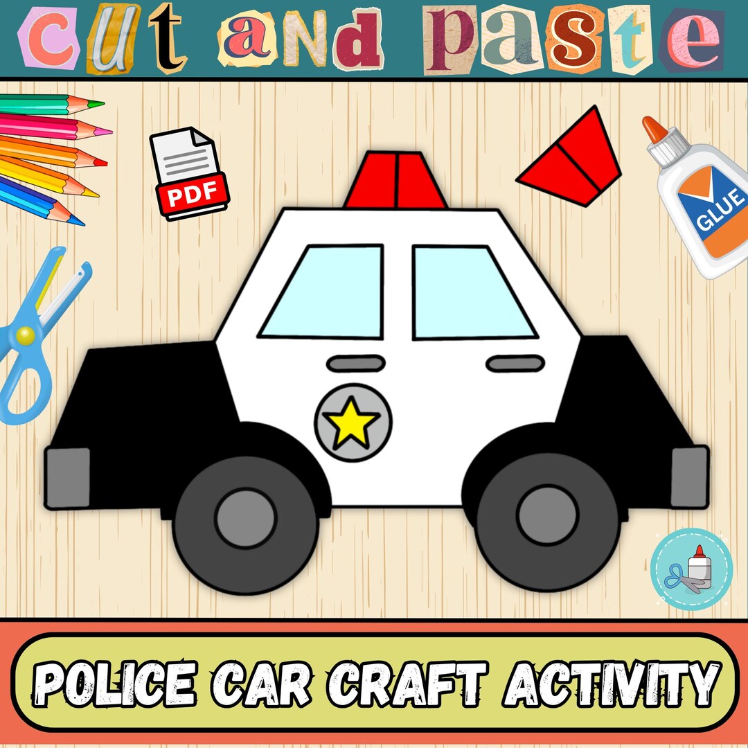 Police Car Craft Template | Transportation Bulletin Board Craft | Cut ...