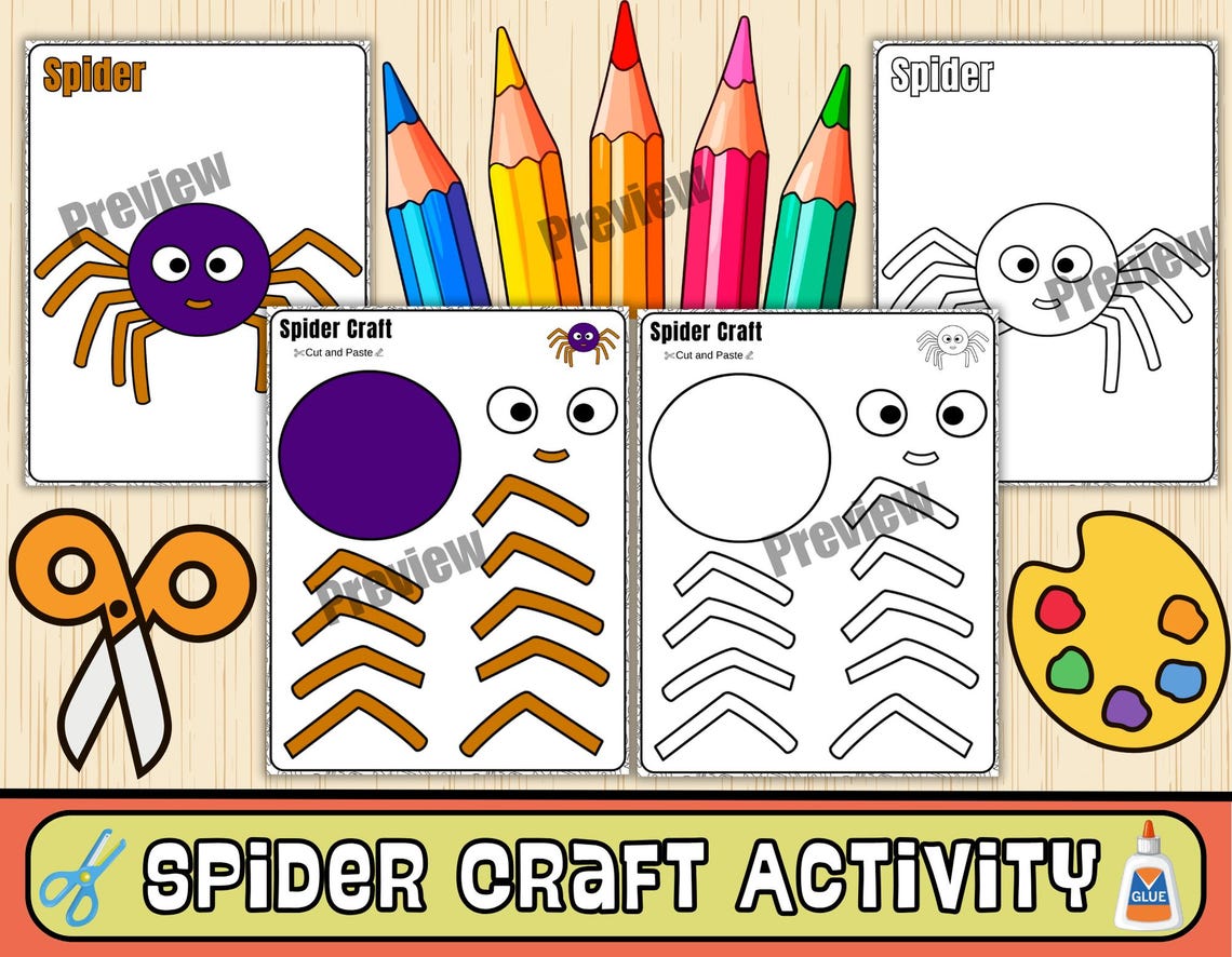 Spider Craft Template-bulletin Board Spider Crafts Activities ...
