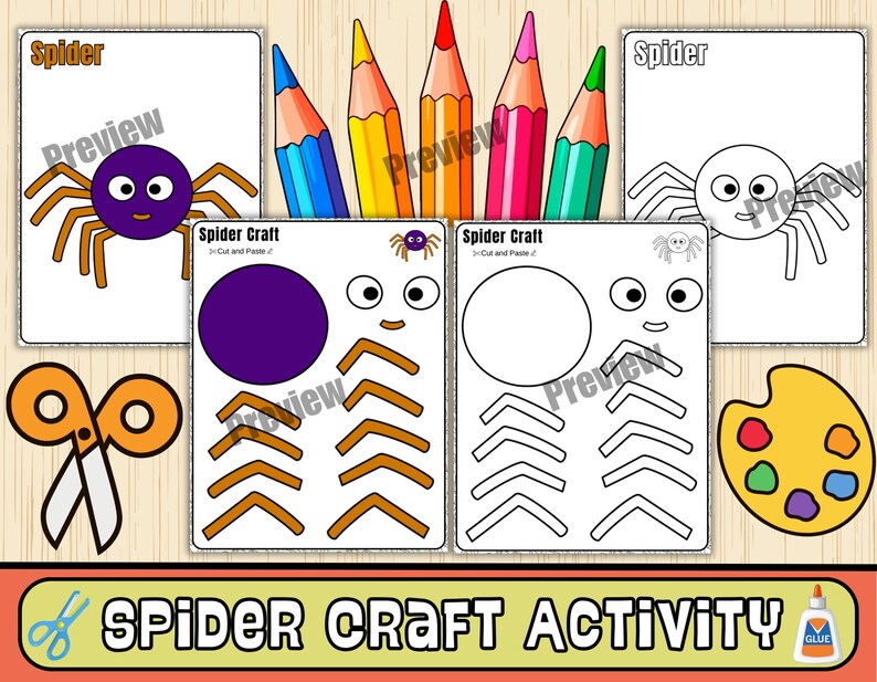 Spider Craft Template-bulletin Board Spider Crafts Activities ...