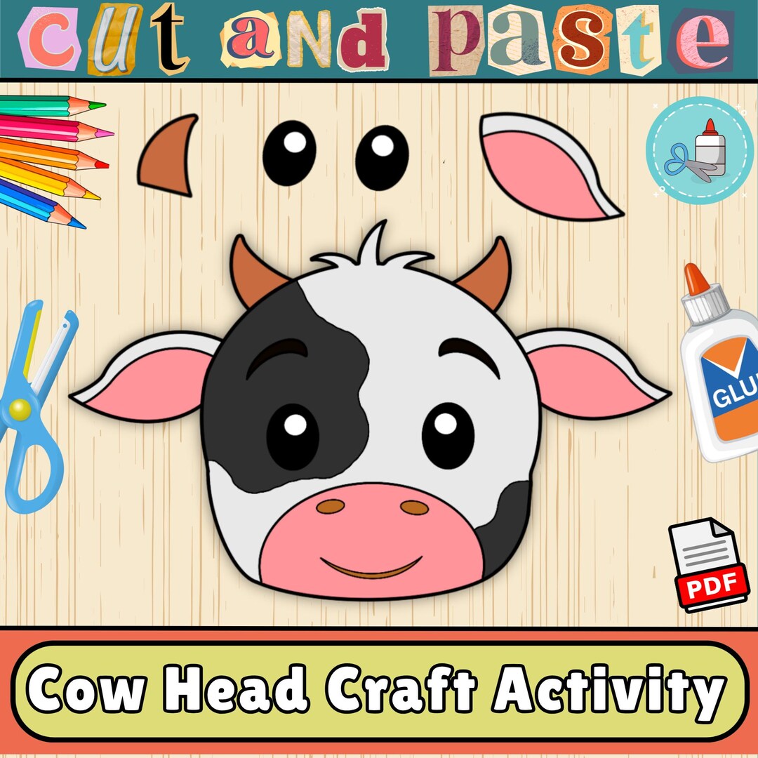 Cow Head Craft Template | Farm Animal Bulletin Board Craft | Cut ...