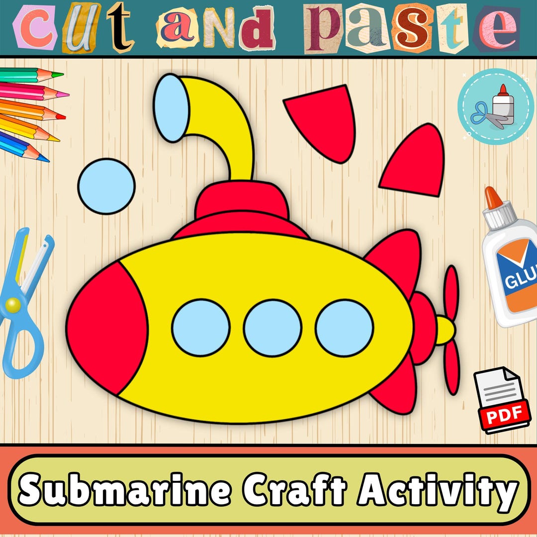 Submarine Craft Template | Cut and Paste Activity (PDF) - Etsy UK
