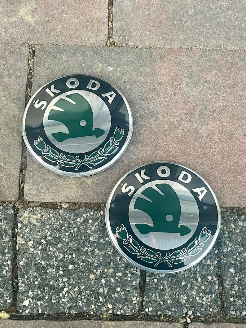 Skoda Emblem Set Front and Back Logo Badge Fabia Octavia Superb ...