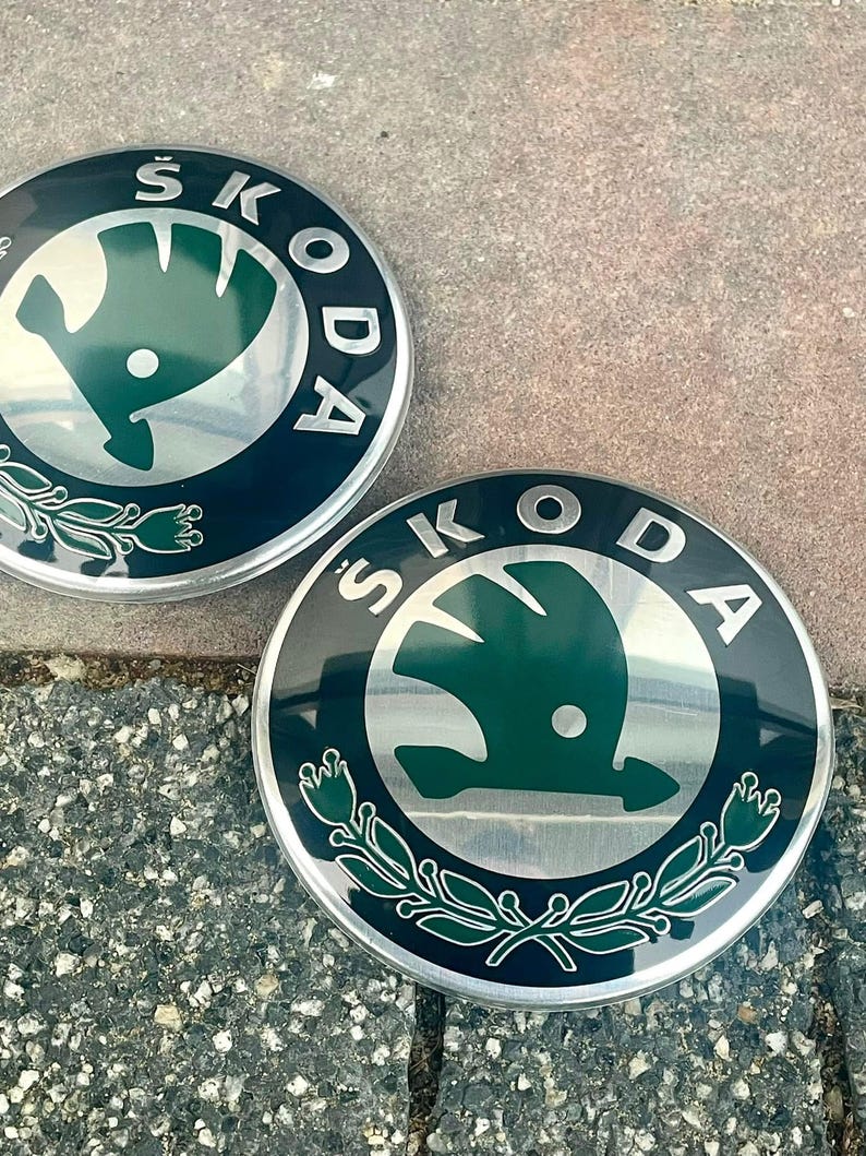 Skoda Emblem Set Front and Back Logo Badge Fabia Octavia Superb ...