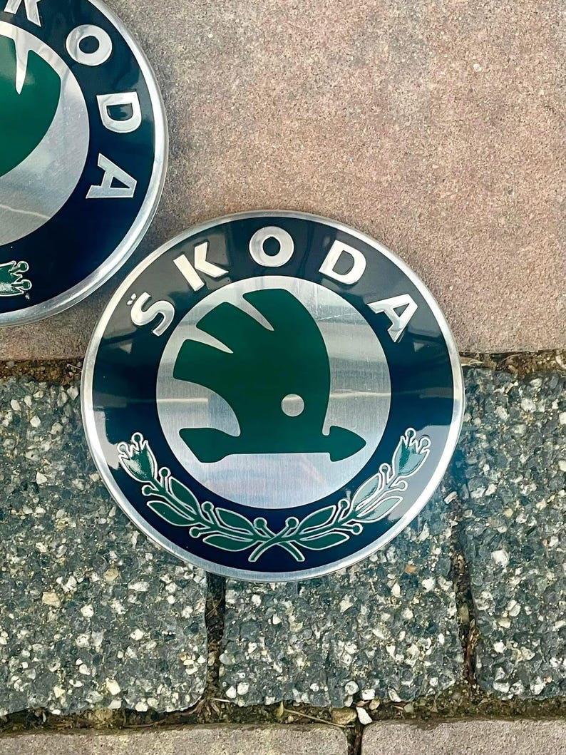 Skoda Emblem Set Front and Back Logo Badge Fabia Octavia Superb ...