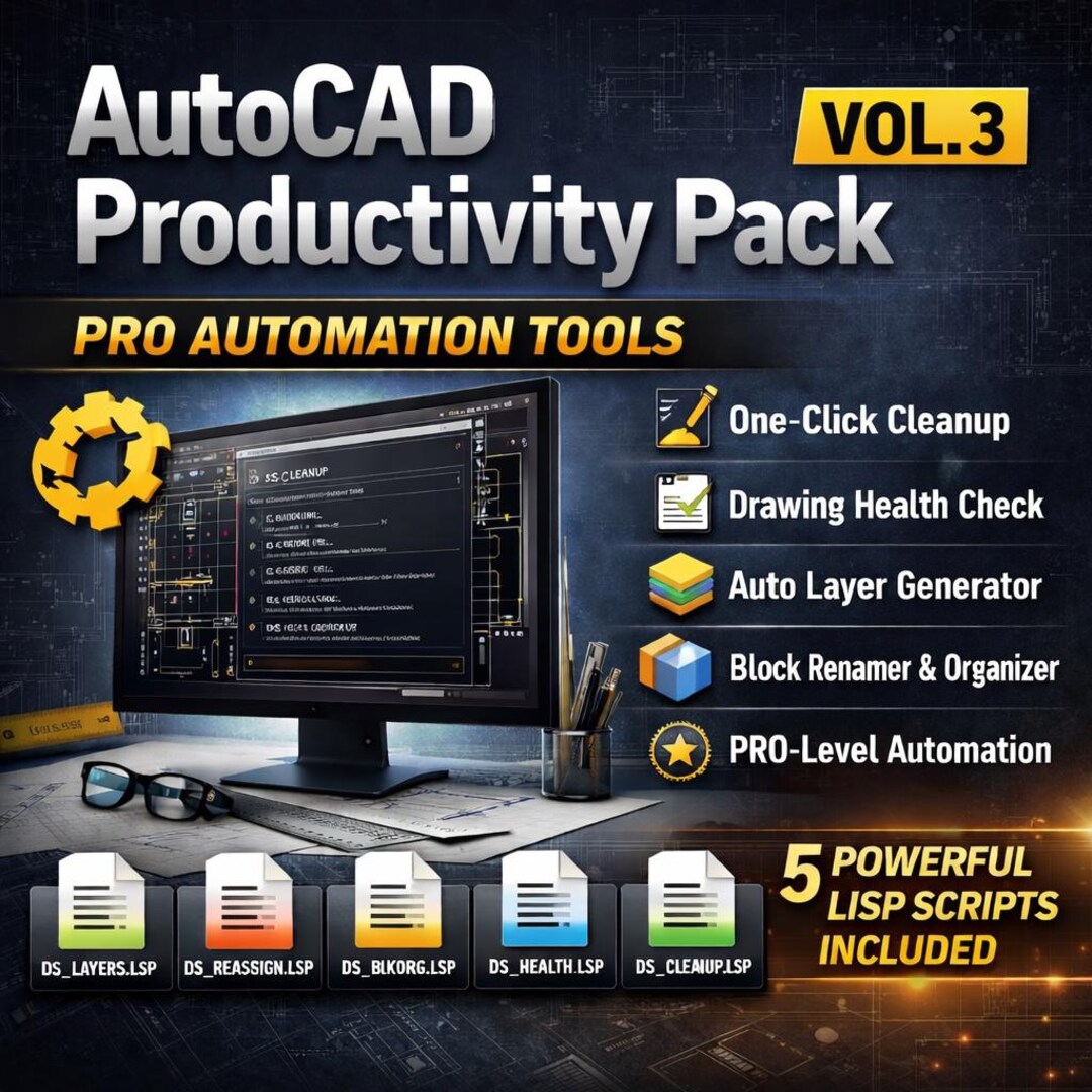 Autocad Productivity Pack Vol. 3 | PRO Autolisp Automation Tools | One ...