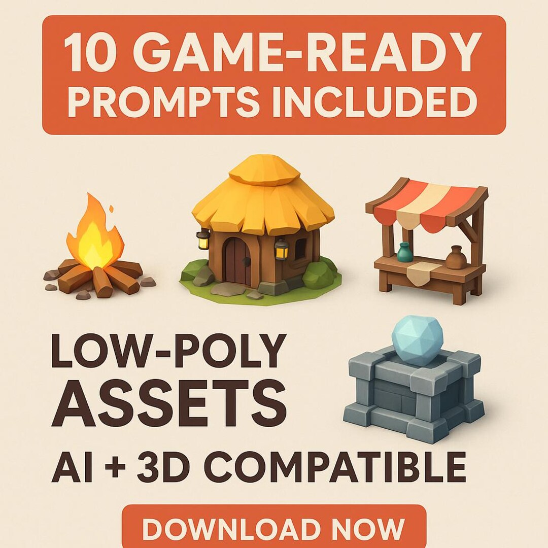 Low-poly Game Asset Prompts: 10 Stylized Designs (digital Download) - Etsy