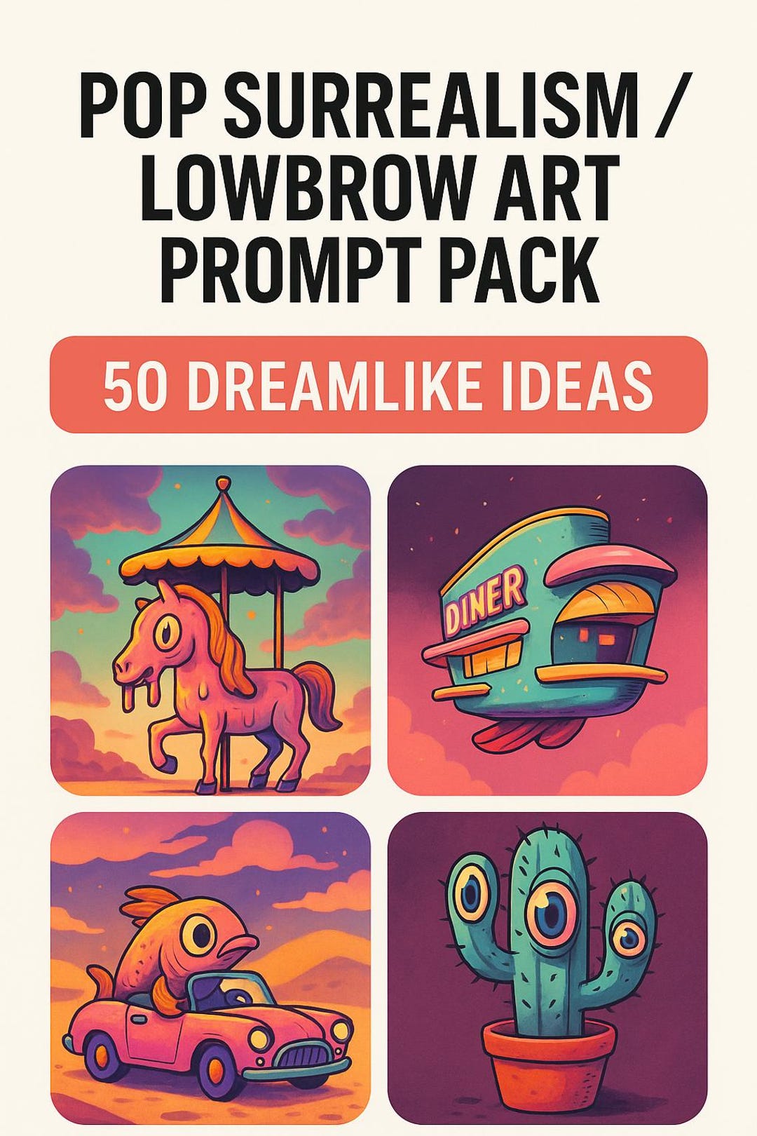 50 Pop Surrealism AI Art Prompts – Dreamlike Lowbrow Ideas (digital ...