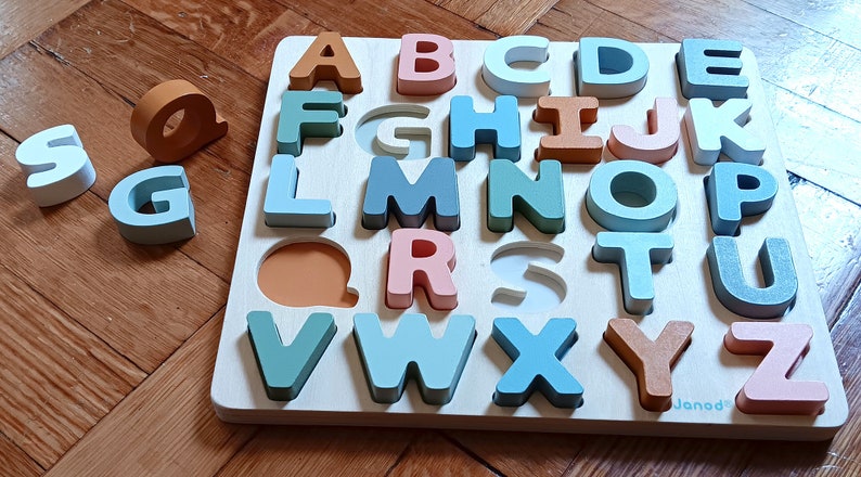 Janod Sweet Cocoon Alphabet Wooden Puzzle - Etsy