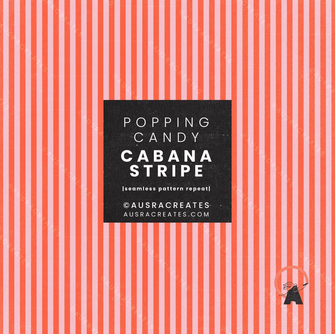 Popping Candy Bright Red and Pink Cabana Stripe - Seamless Repeating ...
