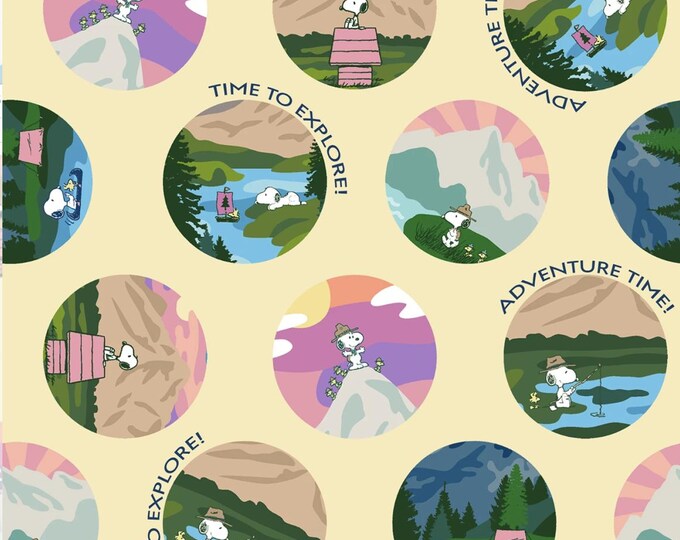 Licensed Snoopy Adventure Fabric, by the 1/2 Yard, 100% Cotton, 44/45in ...