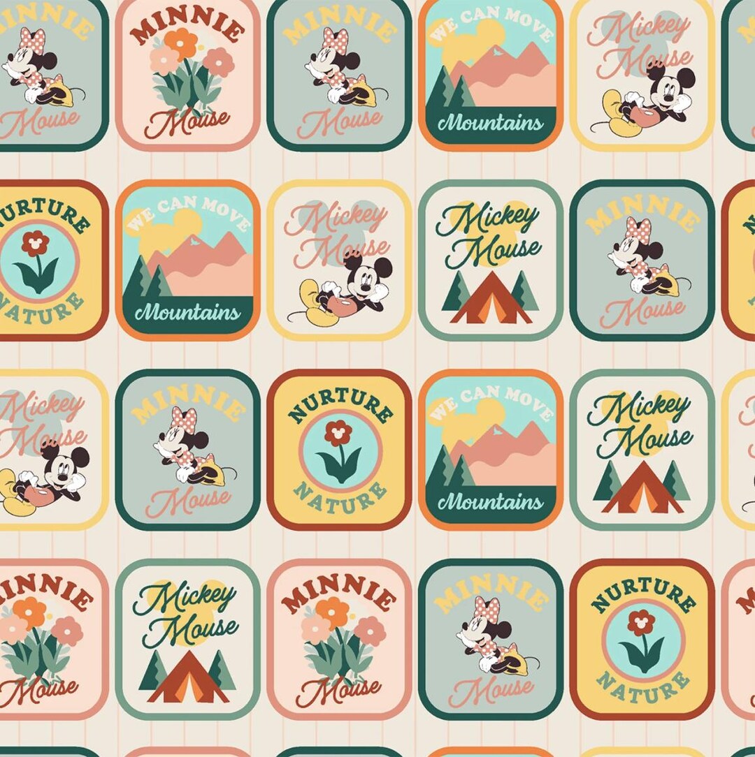 Licensed Disney Mickey Mouse and Minnie Mouse Adventure Fabric, by the ...