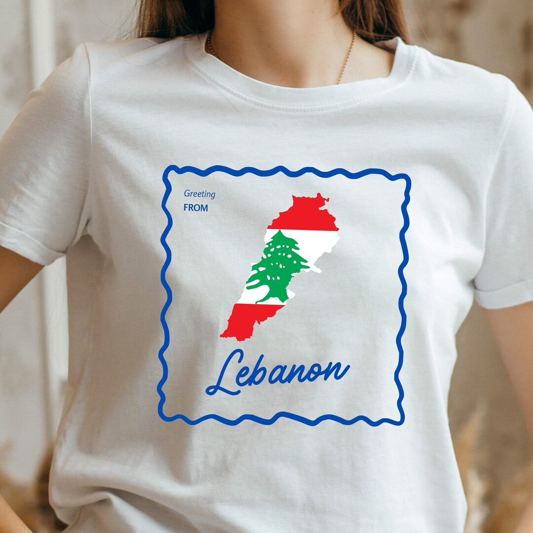 Lebanon Souvenir Shirt With Map | Retro Lebanon Gift for Expats, Middle East Travel Vacation Tee ...