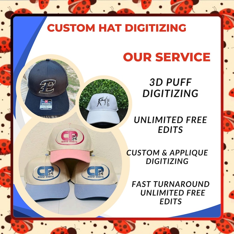 Custom Hat Digitizing - Etsy