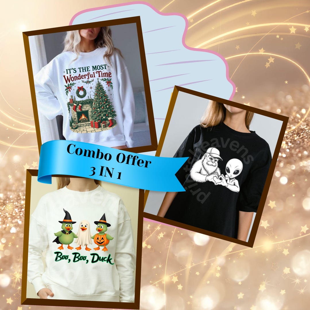 Yeti and Alien Love, Halloween Duck & Festive Christmas Sublimation PNG ...