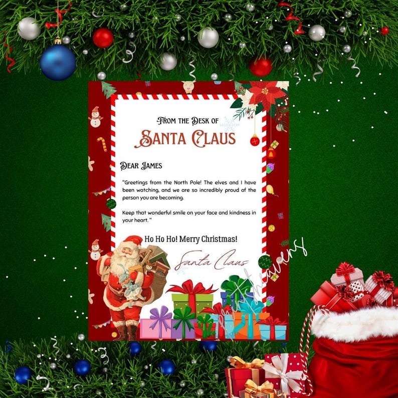 Letter From Santa Printable, Official North Pole Mail for Kids, Instant ...