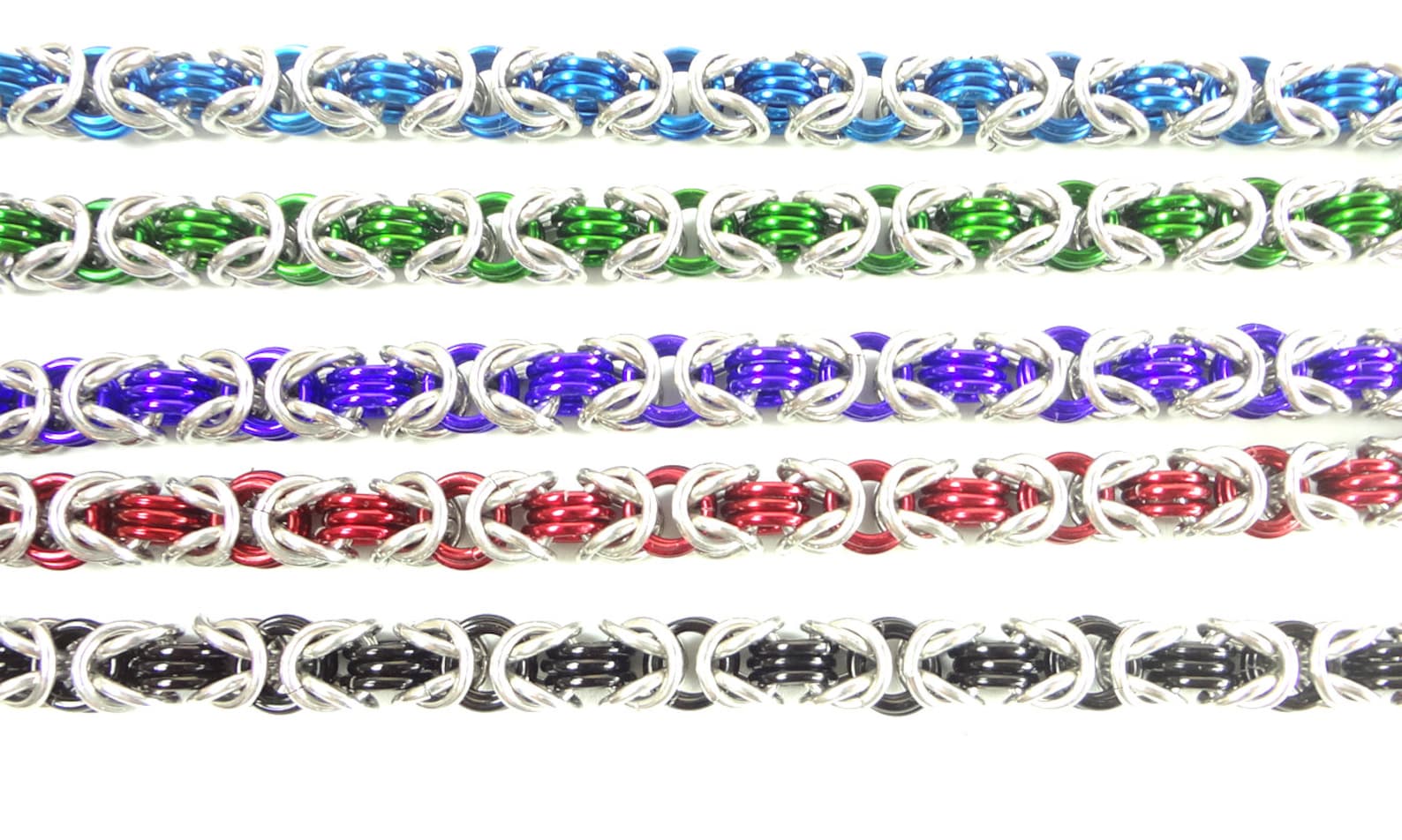 Black and Silver Byzantine Weave Chainmaille Necklace - Etsy