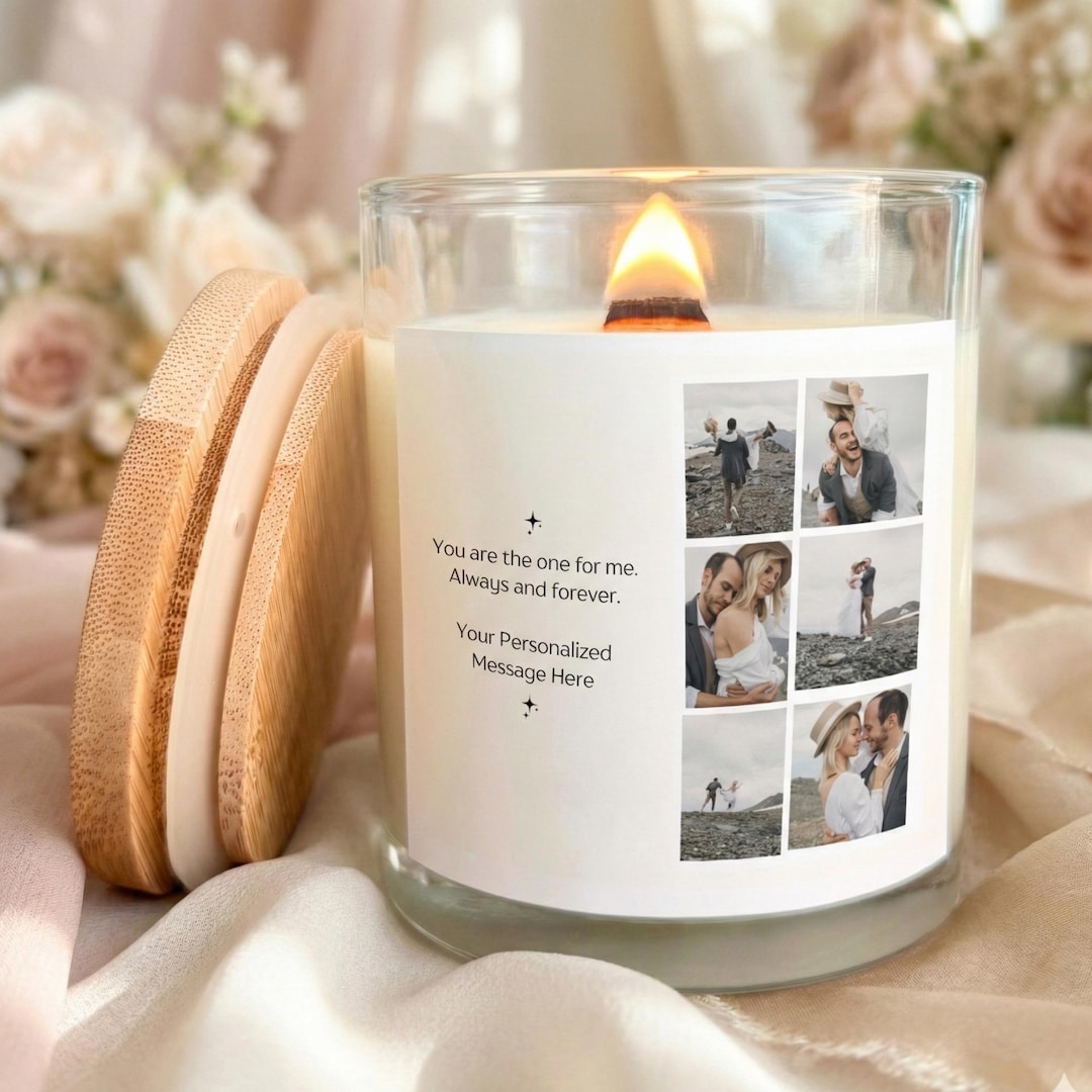Personalized Photo Candle, Custom Picture Candle Gift Box, Soy Wax ...