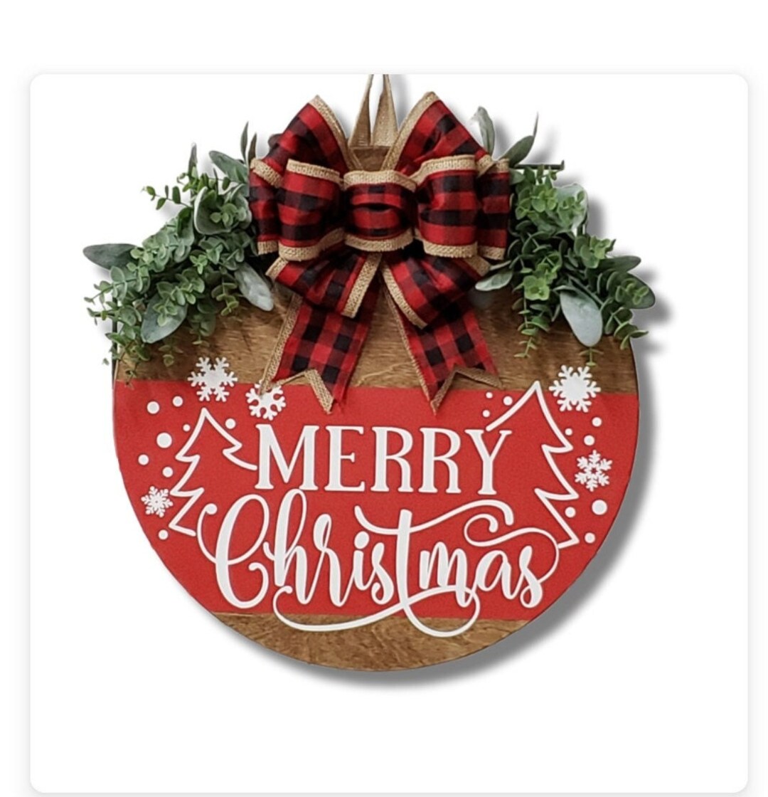 Merry Christmas Christmas Front Door Decor Christmas Decor - Etsy