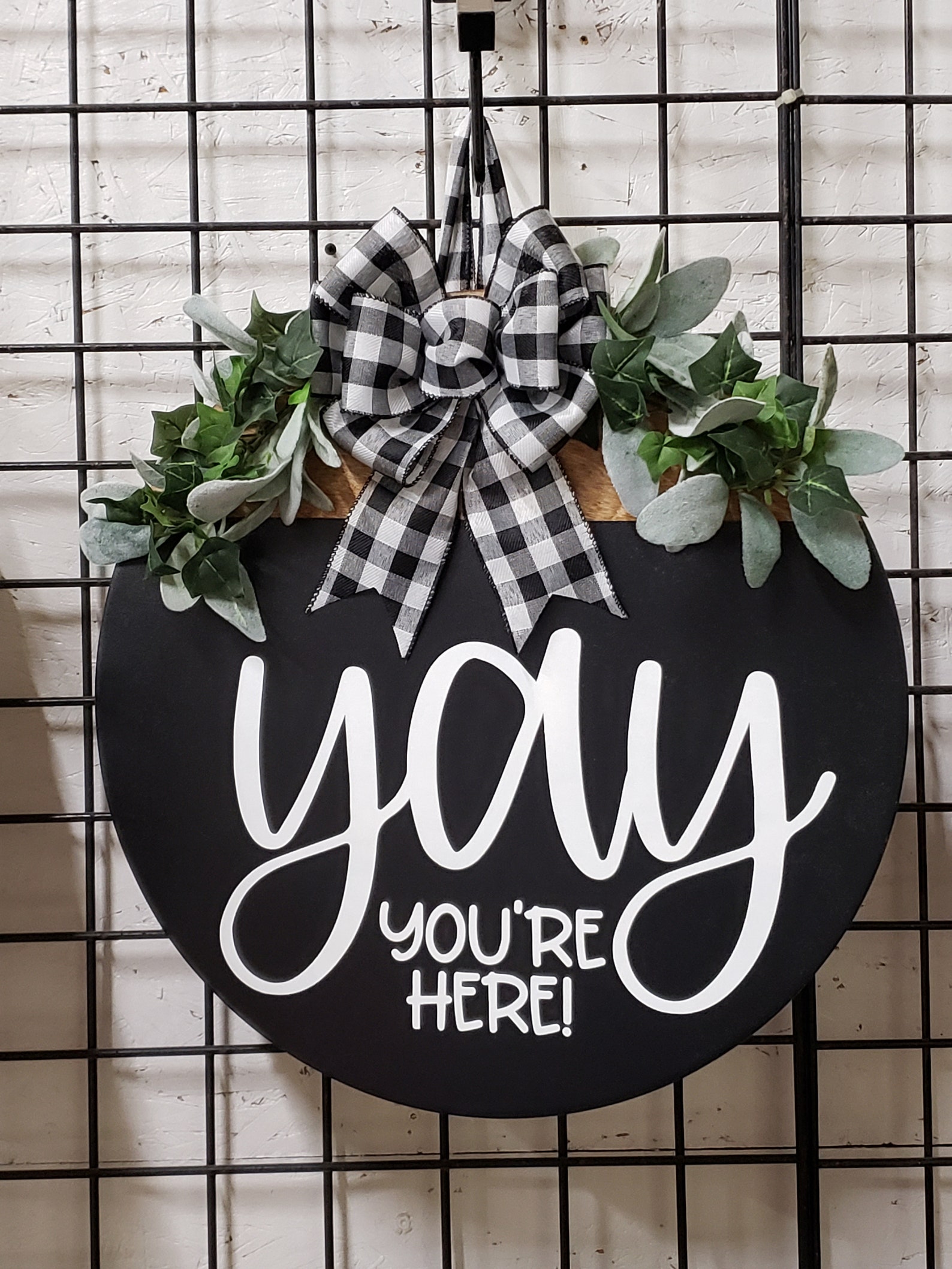 Front Door Decor YAY You're Here Front Door Wreath - Etsy
