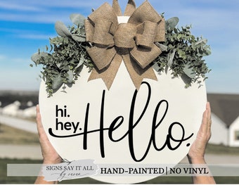 Front Door Decor Halloween Hello Year Round Wreath - Etsy