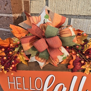 HELLO FALL Door Hanger Hello Fall Front Porch Sign Door Hanger for Fall ...