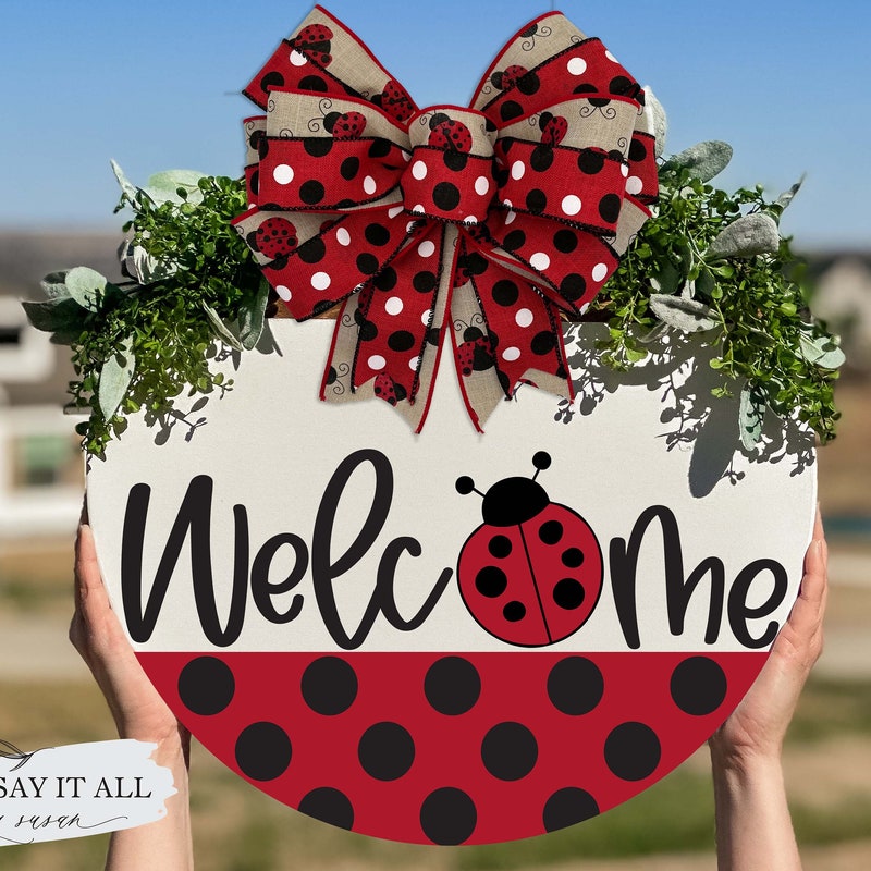 Ladybug Welcome Sign - Etsy